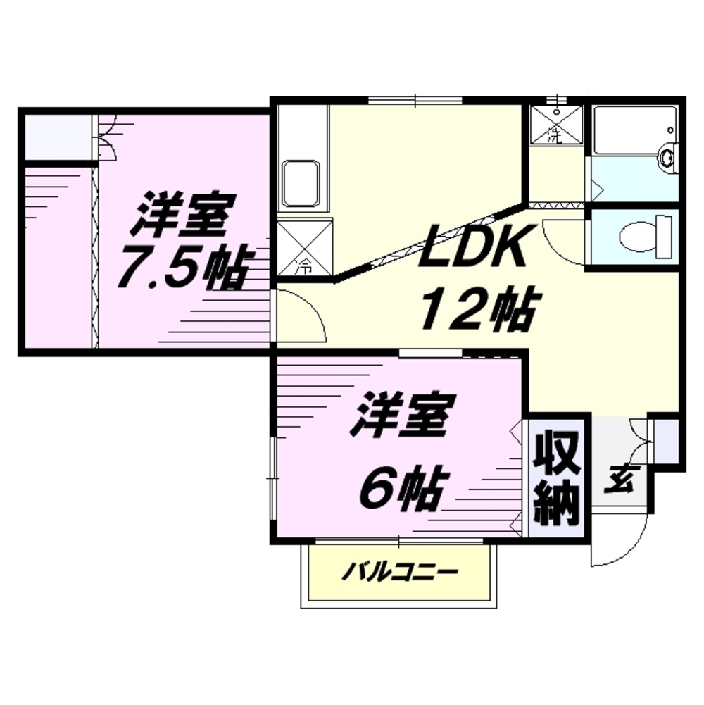サンエルム3 東京都清瀬市下清戸3 (6.4万円／2LDK (洋7.5 洋6 LDK12)／47.83㎡)｜賃貸物件(賃貸マンション・アパート・一戸建て)の住宅情報・お部屋探しならYahoo!不動産