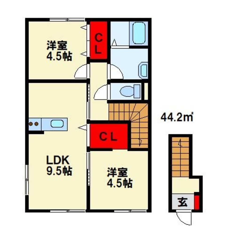ルミナーレ高須 福岡県北九州市若松区高須南1 (6.2万円／2LDK (洋4.5 洋4.5 LDK9.5)／44.28㎡)｜賃貸物件(賃貸マンション・アパート・一戸建て)の住宅情報・お部屋探し ...