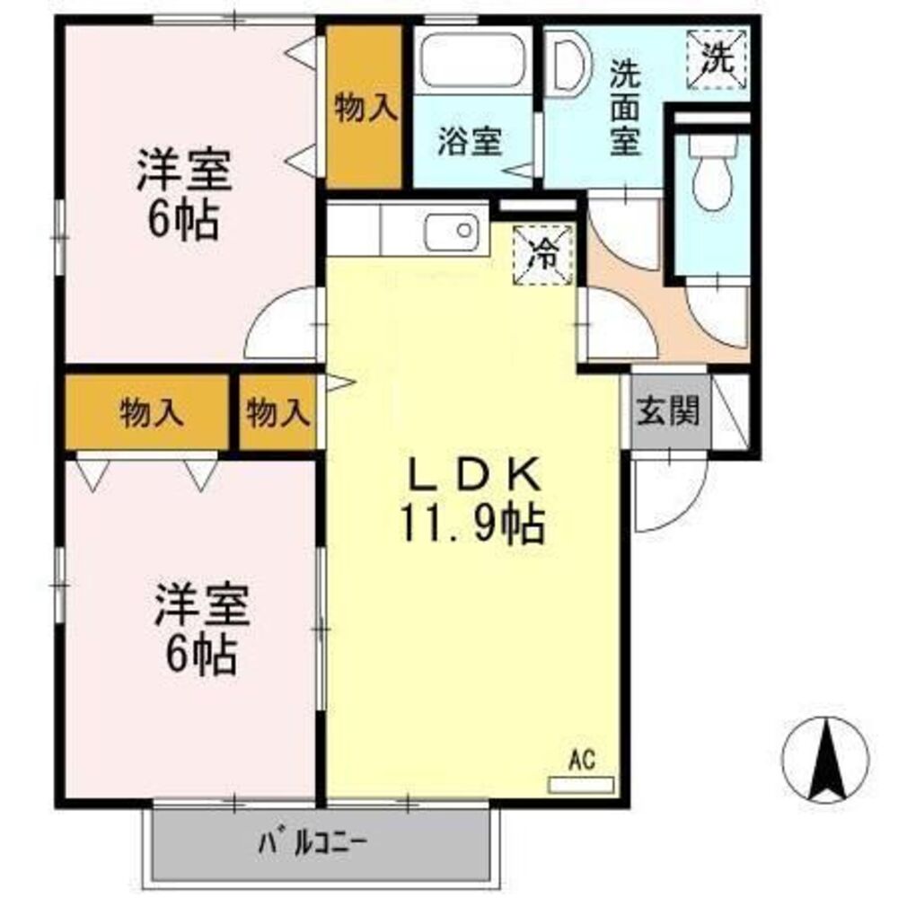 ウィルモア黒田 A棟 長崎県大村市黒丸町 (5.2万円／2LDK (洋6 洋6 LDK11.90)／55.44㎡)｜賃貸物件(賃貸マンション・アパート・一戸建て)の住宅情報・お部屋探しなら ...