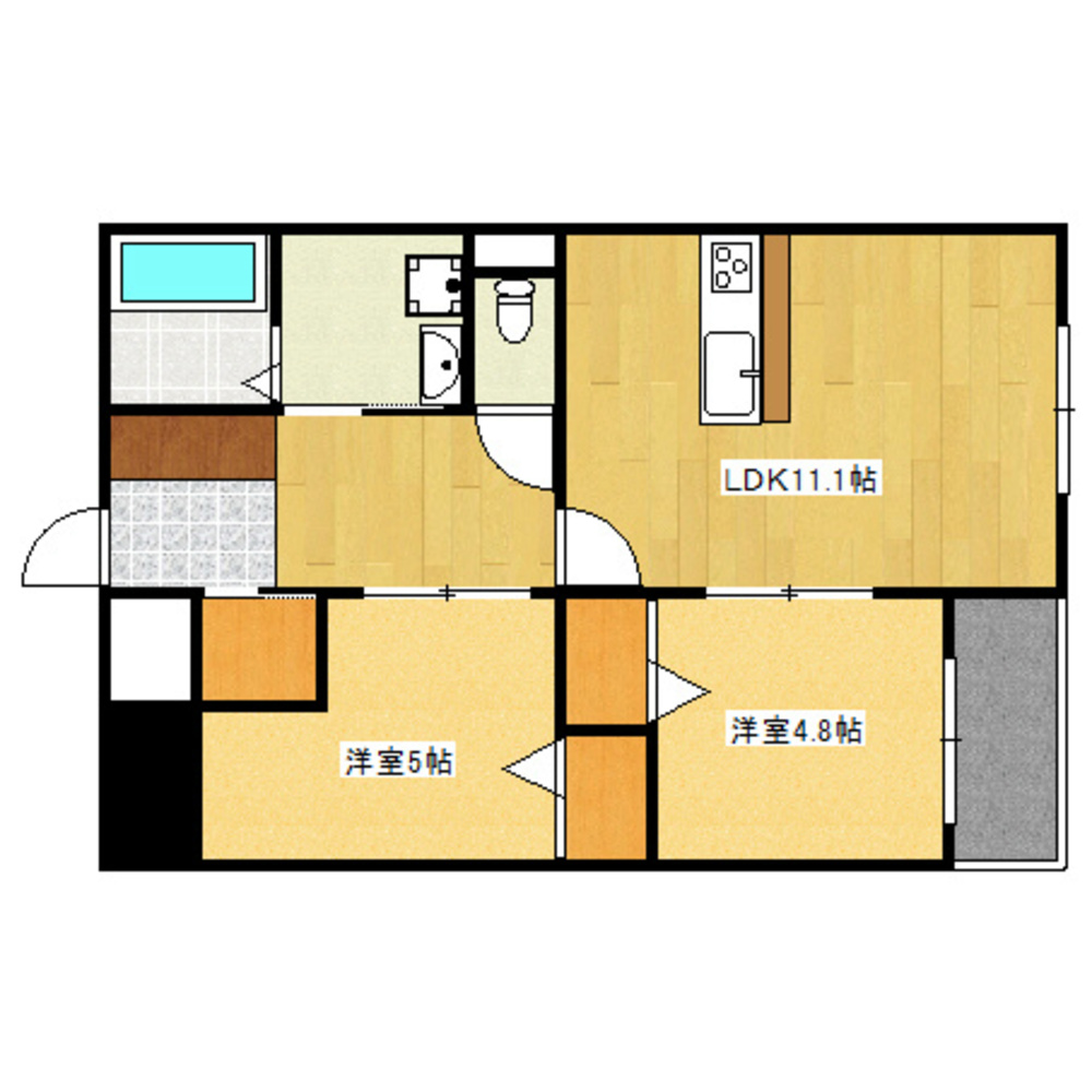 ヴェルデKitatera 静岡県浜松市中央区北寺島町 (8.3万円／2LDK (洋5 洋4.8 LDK11.1)／54.97㎡)｜賃貸物件(賃貸マンション・アパート・一戸建て)の住宅情報・お ...