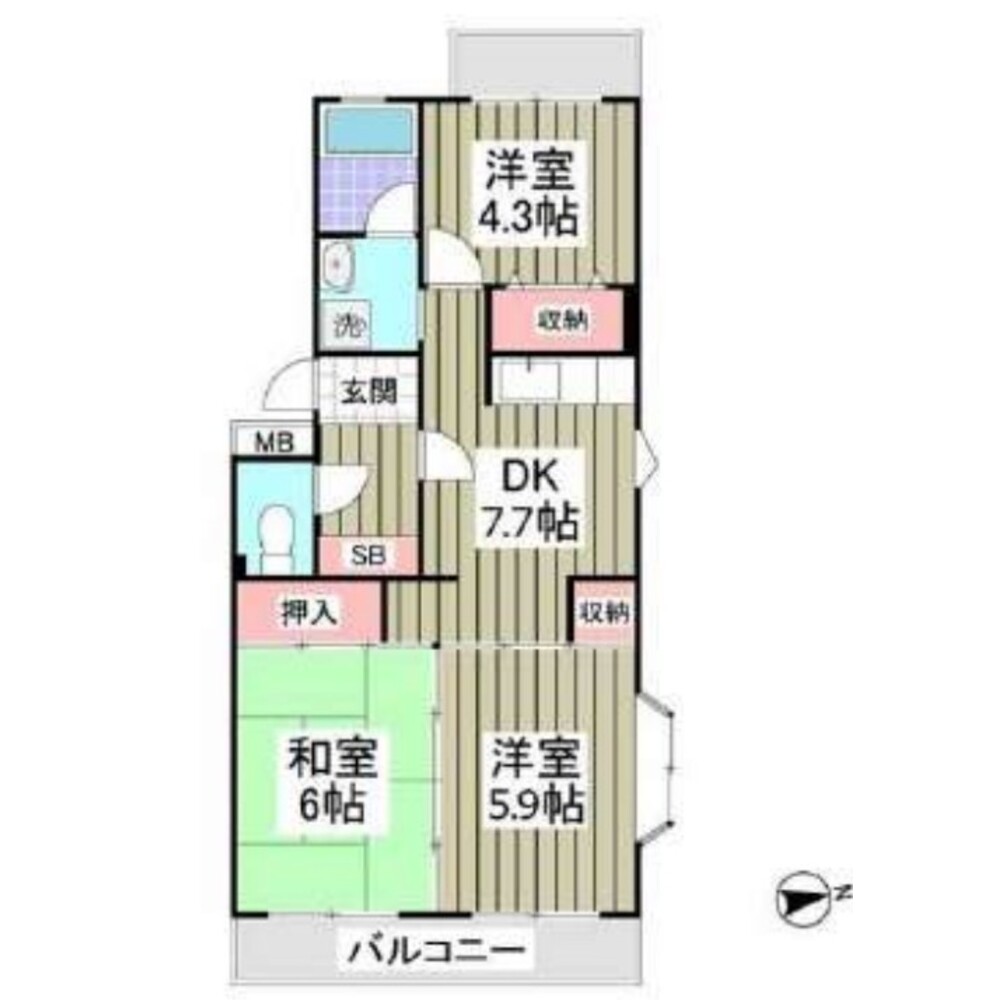セジュールマンション 埼玉県北足立郡伊奈町学園1 (5.8万円／3DK (和6 洋5.9 洋4.3 DK7.7)／53.01㎡)｜賃貸物件(賃貸マンション・アパート・一戸建て)の住宅情報・お ...