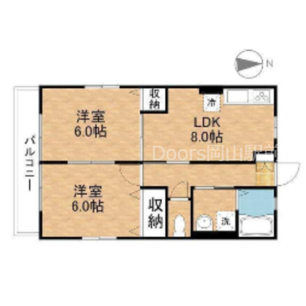 岡山電気軌道東山線 東山・おかでんミュージアム駅 2階建 築24年 岡山県岡山市中区平井 (6.3万円／2LDK (洋6 洋6 LDK8)／47.77㎡)｜賃貸物件(賃貸マンション・アパート ...