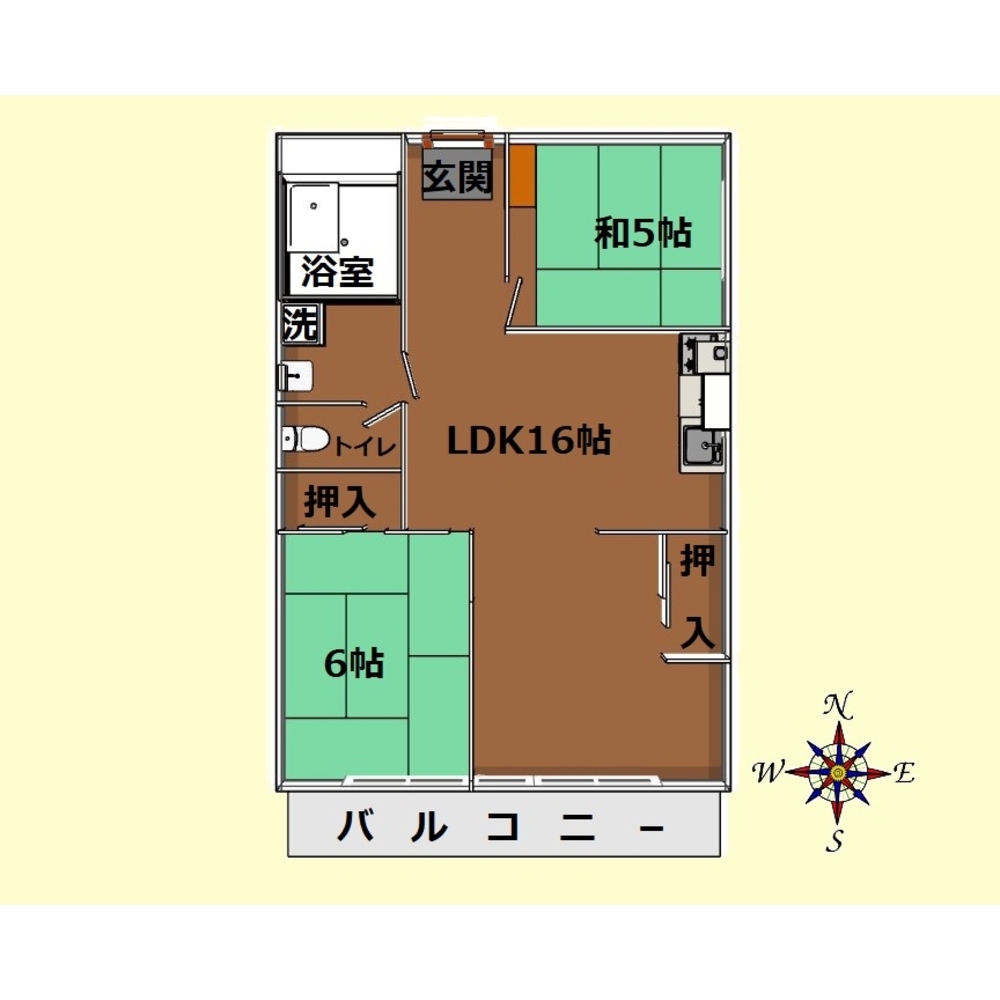 仙石線 陸前原ノ町駅 4階建 築48年 宮城県仙台市宮城野区銀杏町 (6.5万円／2LDK (和6 和5 LDK16)／59.85㎡)｜賃貸物件(賃貸マンション・アパート・一戸建て)の住宅情報 ...