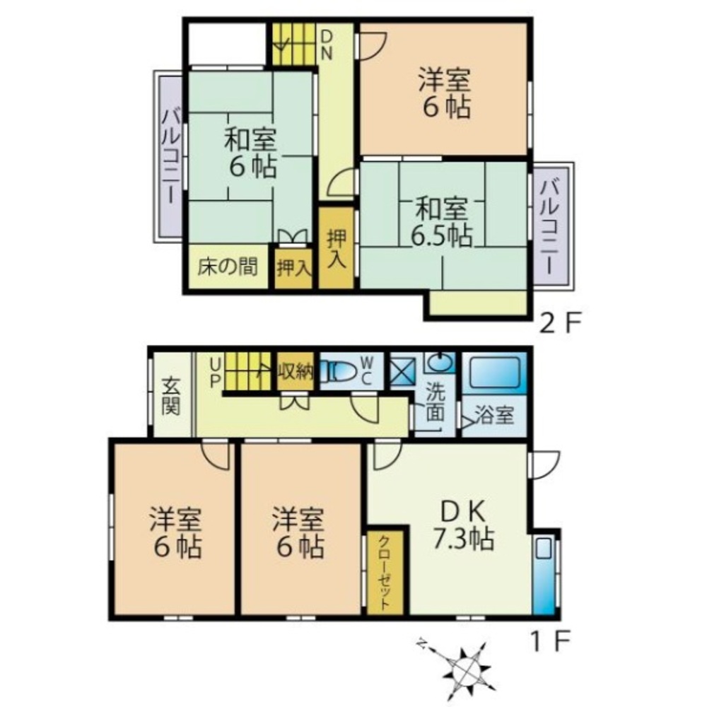 近江八幡市上田町貸家 滋賀県近江八幡市上田町 (6.5万円／5DK (和6.5 和6 洋6 洋6 洋6 DK7.3)／89.38㎡)｜賃貸物件(賃貸マンション・アパート・一戸建て)の住宅情報 ...