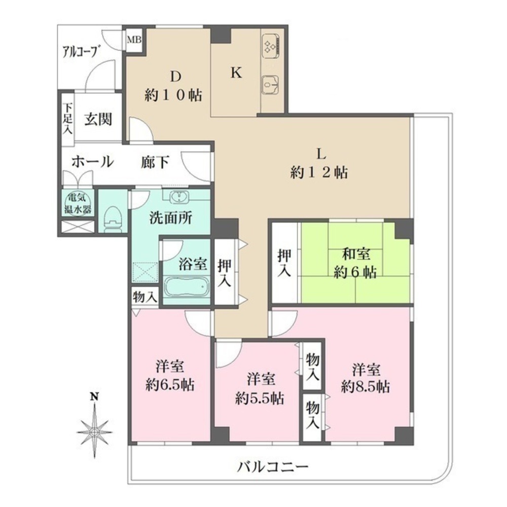 住吉川アーバンライフ 兵庫県神戸市東灘区住吉東町1 (16万円／4LDK (和6 洋8.5 洋6.5 洋5.5 L12DK10)／116.08㎡)｜賃貸物件(賃貸マンション・アパート・一戸建て ...