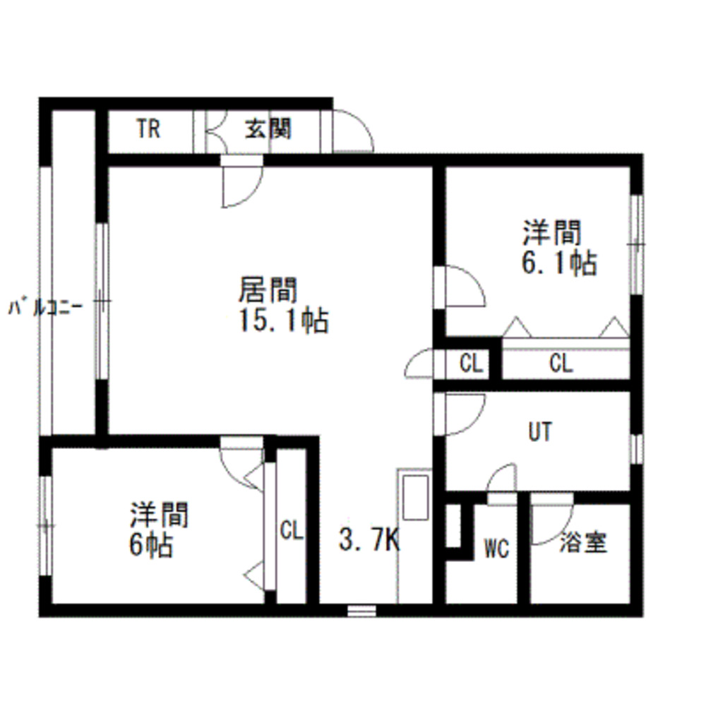 グランデ17 北海道旭川市神居三条11 (6.5万円／2LDK (洋6.1 洋6 15.1＋3.75K)／71.68㎡)｜賃貸物件(賃貸マンション・アパート・一戸建て)の住宅情報・お部屋探し ...