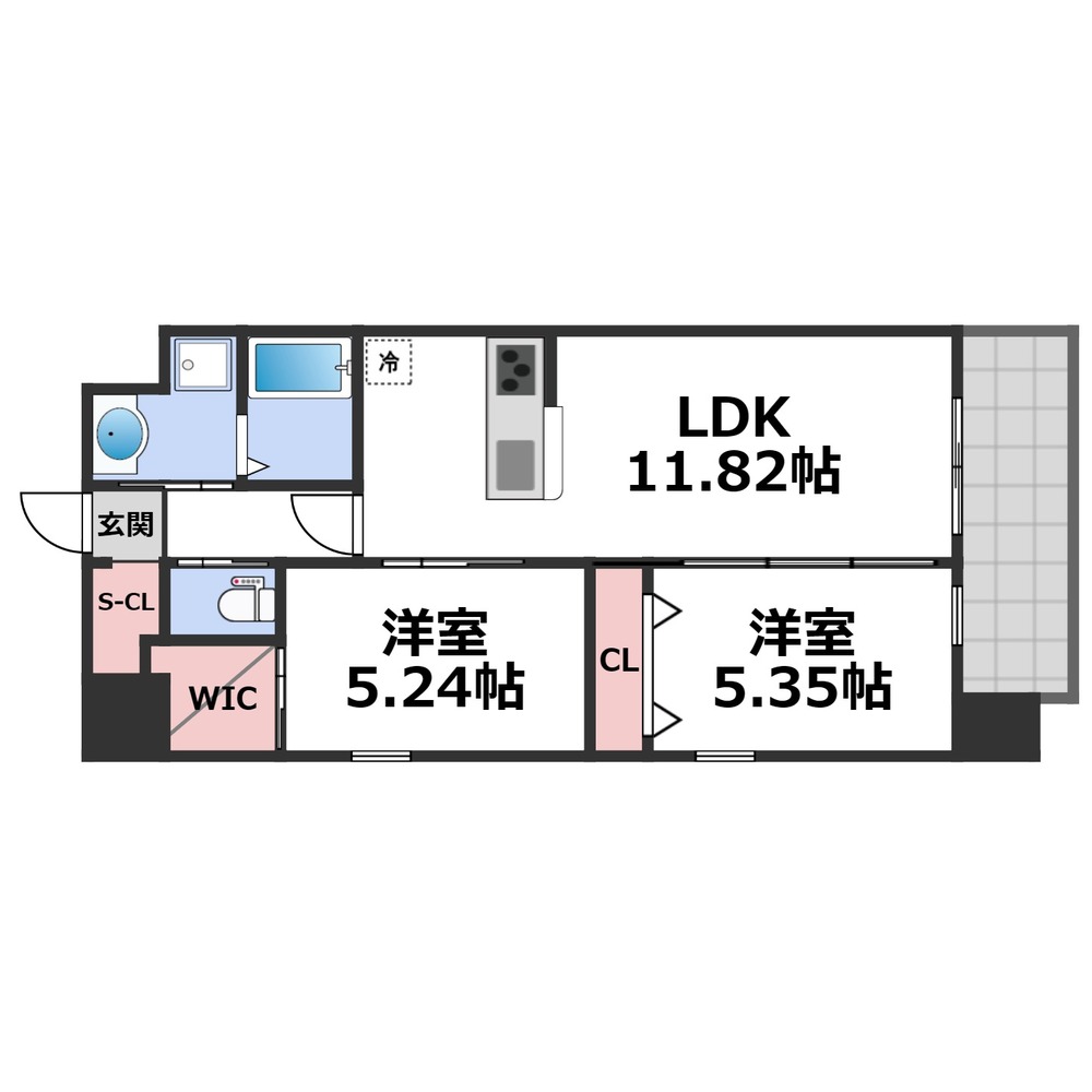 GrandPaseo south(グランパセオサウス) 大阪府東大阪市長栄寺 (12.8万円／2LDK (洋5.3 洋5.2 LDK11.8)／54㎡)｜賃貸物件(賃貸マンション・アパート ...