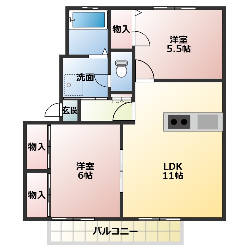 クリーンハイツ 愛知県名古屋市天白区野並1 (6.3万円／2LDK (洋5.5 洋5 LDK11.0)／51.91㎡)｜賃貸物件(賃貸マンション・アパート・一戸建て)の住宅情報・お部屋探しなら ...