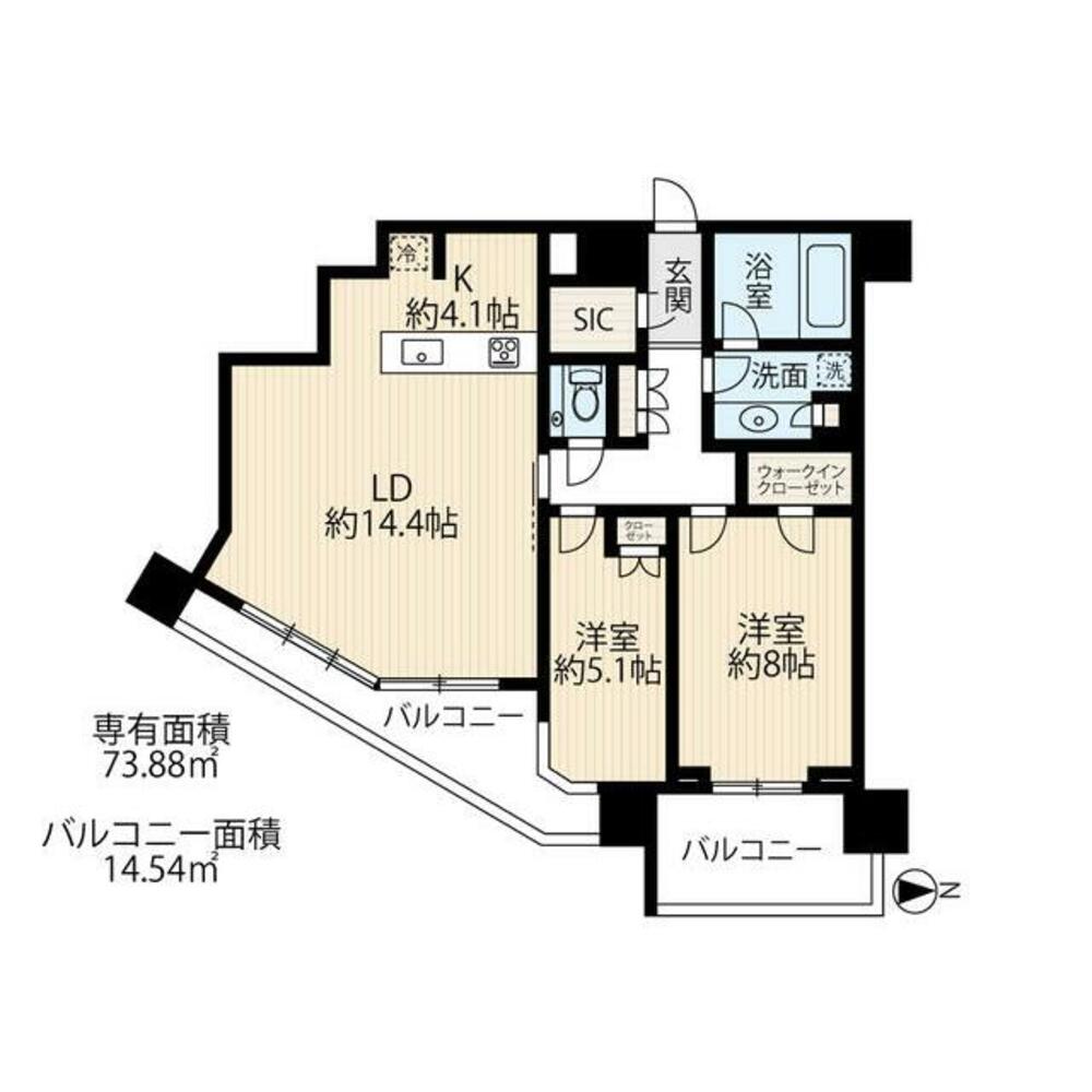 グランドメゾン白金の杜ザ・タワー 東京都港区白金6 (68万円／2LDK (洋8 洋5.1 LDK18.5)／73.88㎡)｜賃貸物件(賃貸マンション・アパート・一戸建て)の住宅情報・お ...