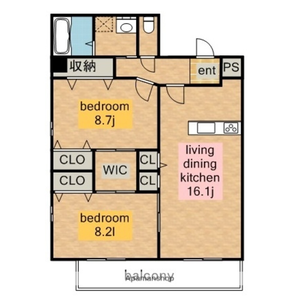 名古屋市営地下鉄東山線 藤が丘駅 3階建 築21年 愛知県日進市竹の山2 (8.5万円／2LDK (洋8.7 洋8.2 LDK16.1)／77.84㎡)｜賃貸物件(賃貸マンション・アパート ...