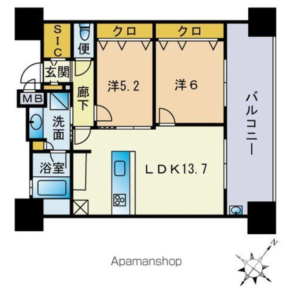モントーレ舞鶴ベイレジデンス 福岡県福岡市中央区港001 (18万円／2LDK／60.65㎡)｜賃貸物件(賃貸マンション・アパート・一戸建て)の住宅情報・お部屋探しならYahoo!不動産