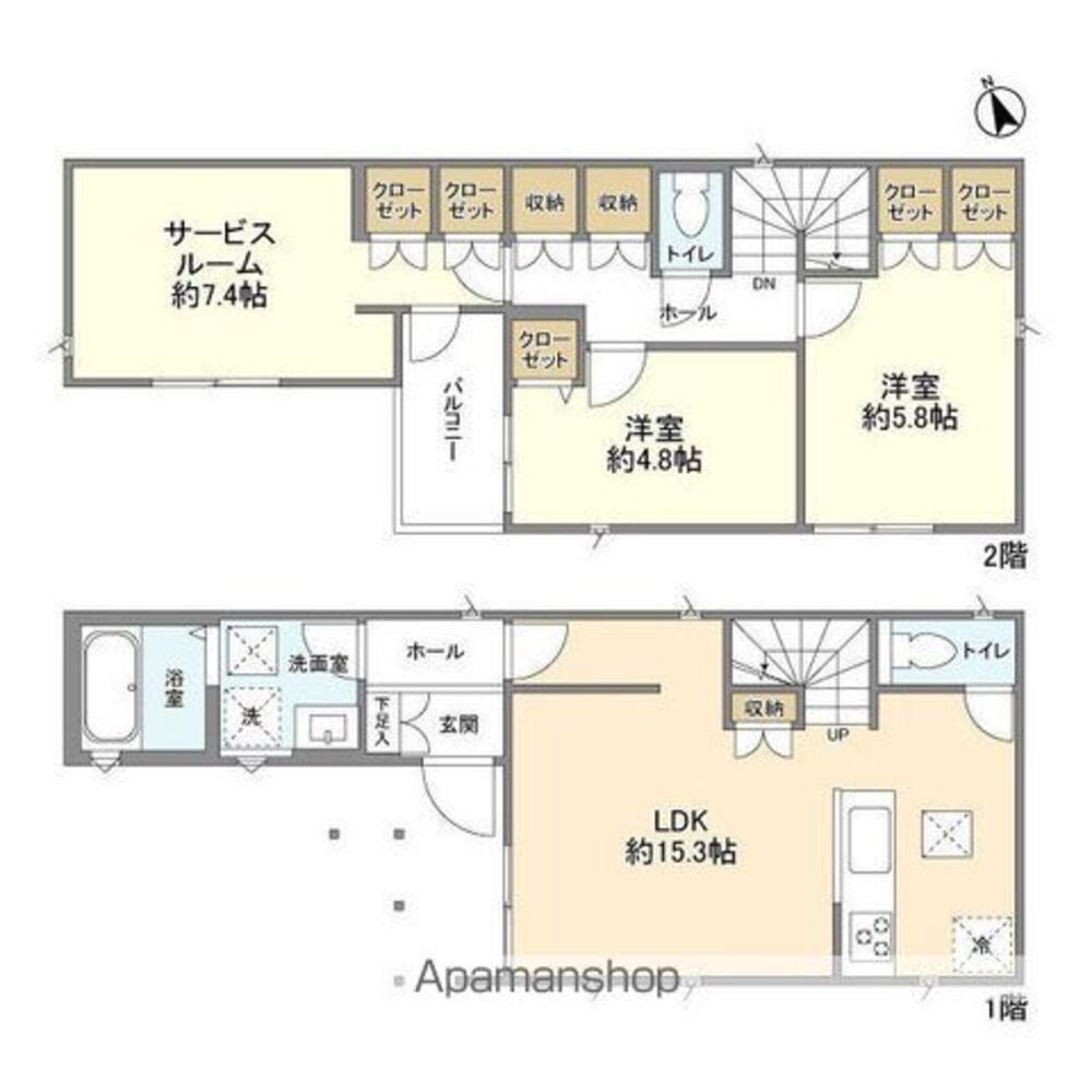 Kolet南柏08 千葉県流山市松ケ丘006 (15.8万円／2SLDK (洋室4.8 洋室5.8 LDK15.3 納戸7.4)／81.56㎡)｜賃貸物件(賃貸マンション・アパート・一戸建て ...