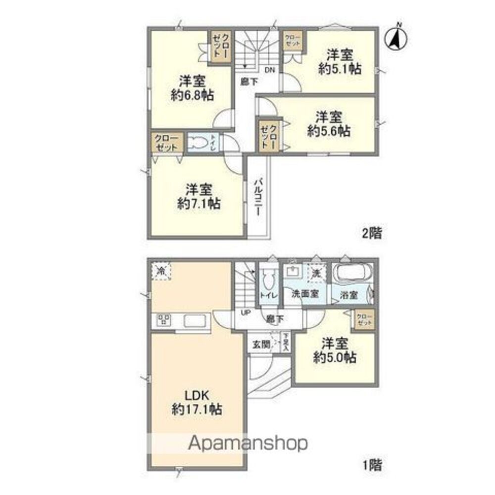 Kolet北小金05 千葉県流山市前ケ崎000 (19.6万円／5LDK (洋室5 洋室5.1 洋室5.6 洋室6.8 洋室7.1 他)／103.71㎡)｜賃貸物件(賃貸マンション・アパート ...