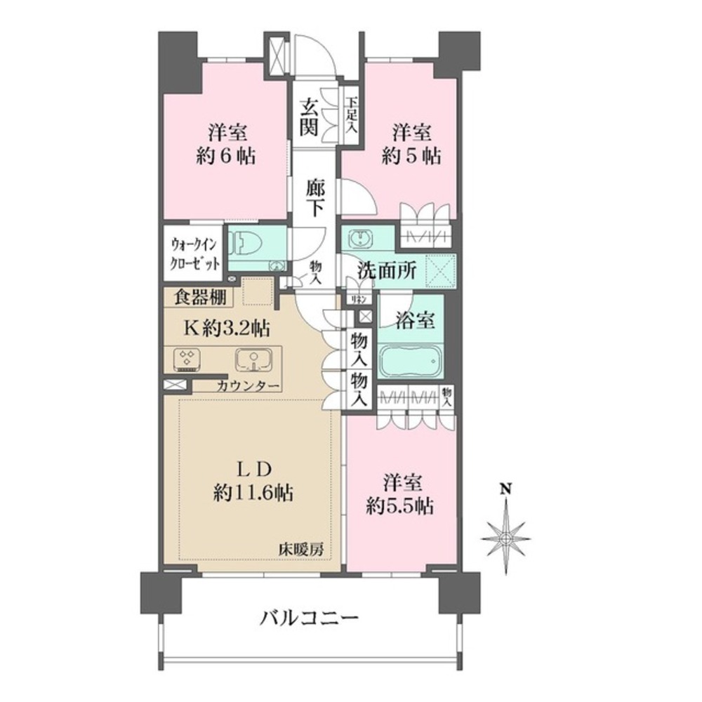 ザ・パークハウス経堂プレイス 東京都世田谷区経堂5丁目 (26万円／3LDK／70.53㎡)｜賃貸物件(賃貸マンション・アパート・一戸建て)の住宅情報・お部屋探しならYahoo!不動産