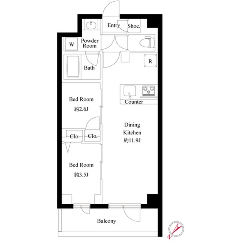 ラ・ミアカーサ中目黒 東京都目黒区上目黒3丁目 (24.2万円／2LDK／40.92㎡)｜賃貸物件(賃貸マンション・アパート・一戸建て)の住宅情報・お部屋探しならYahoo!不動産