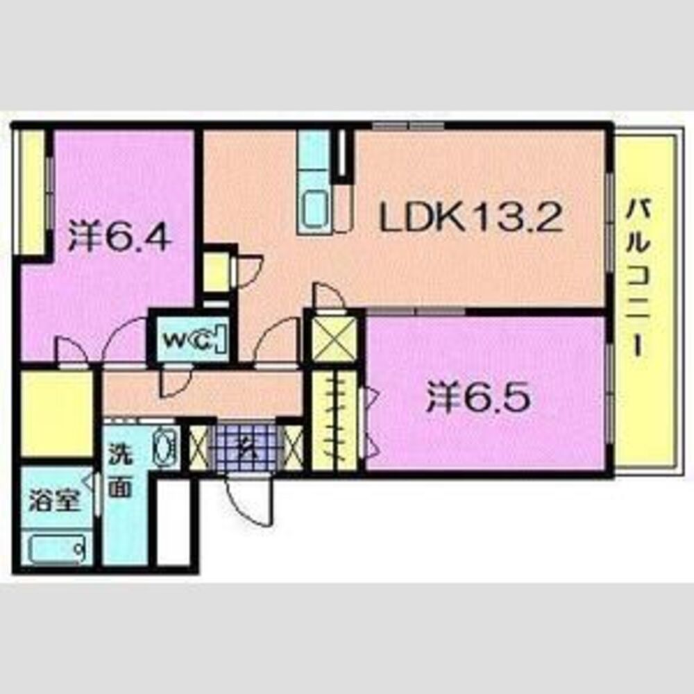 ルミエール御幸 新潟県新発田市御幸町4丁目 (6.5万円／2LDK (洋室6.4 洋室6.5 LDK13.2)／61.27㎡)｜賃貸物件(賃貸マンション・アパート・一戸建て)の住宅情報・お ...