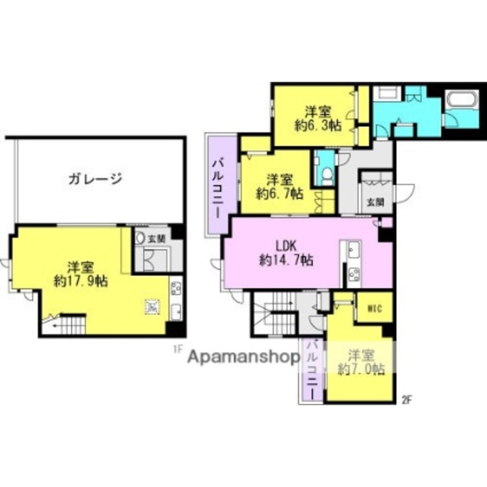 ホワイエ甲子園 ANNEX 兵庫県西宮市甲子園口002 (29.9万円／4LDK (洋室6.3 洋室6.7 洋室7 洋室17.9 LDK14.7)／125.2㎡)｜賃貸物件(賃貸マンション ...