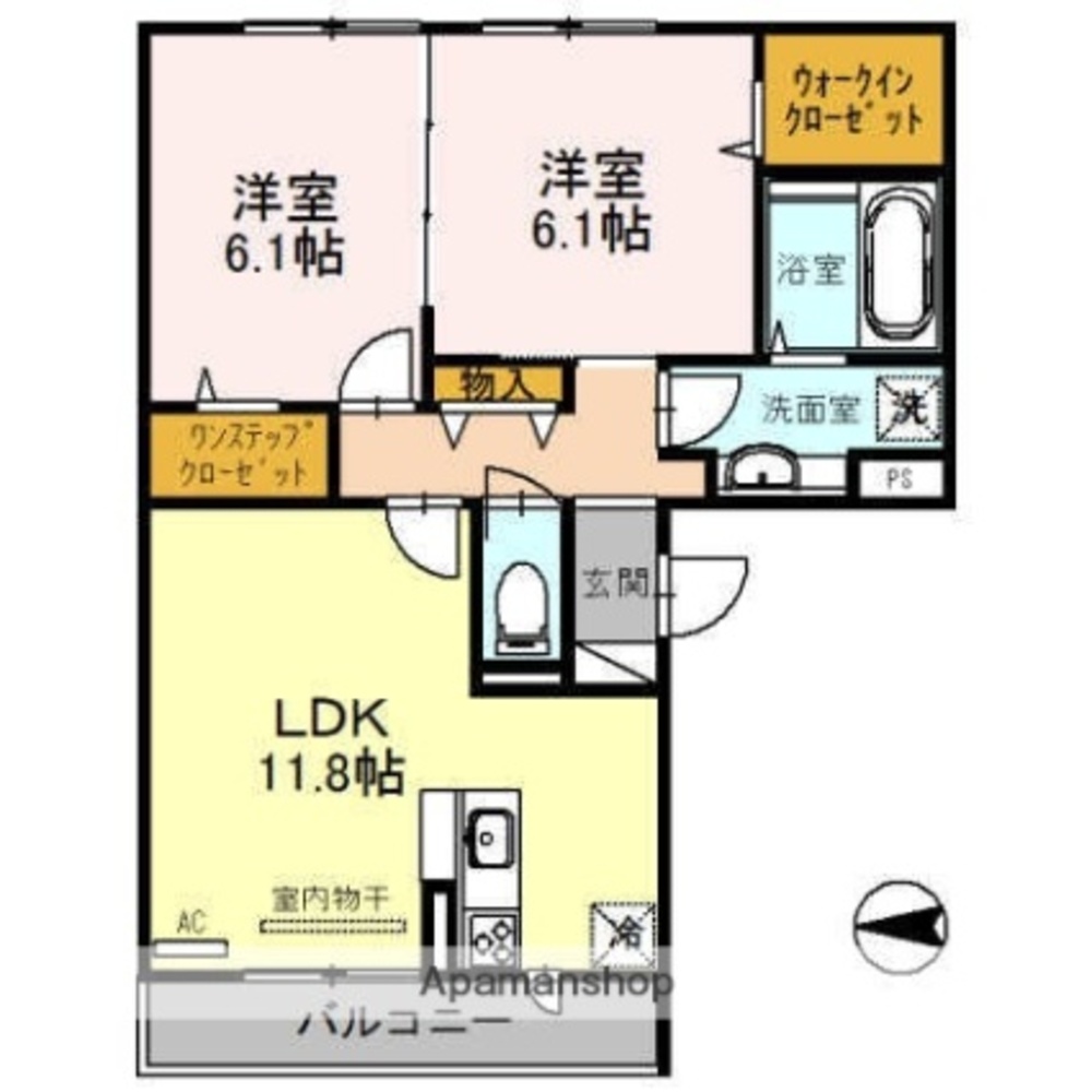 関西本線（JR西日本） 平野駅 地上3階建て 築9年 大阪府大阪市平野区平野市町002 (9.9万円／2LDK (洋室6.1 洋室6.1 LDK11.8)／58.84㎡)｜賃貸物件(賃貸 ...