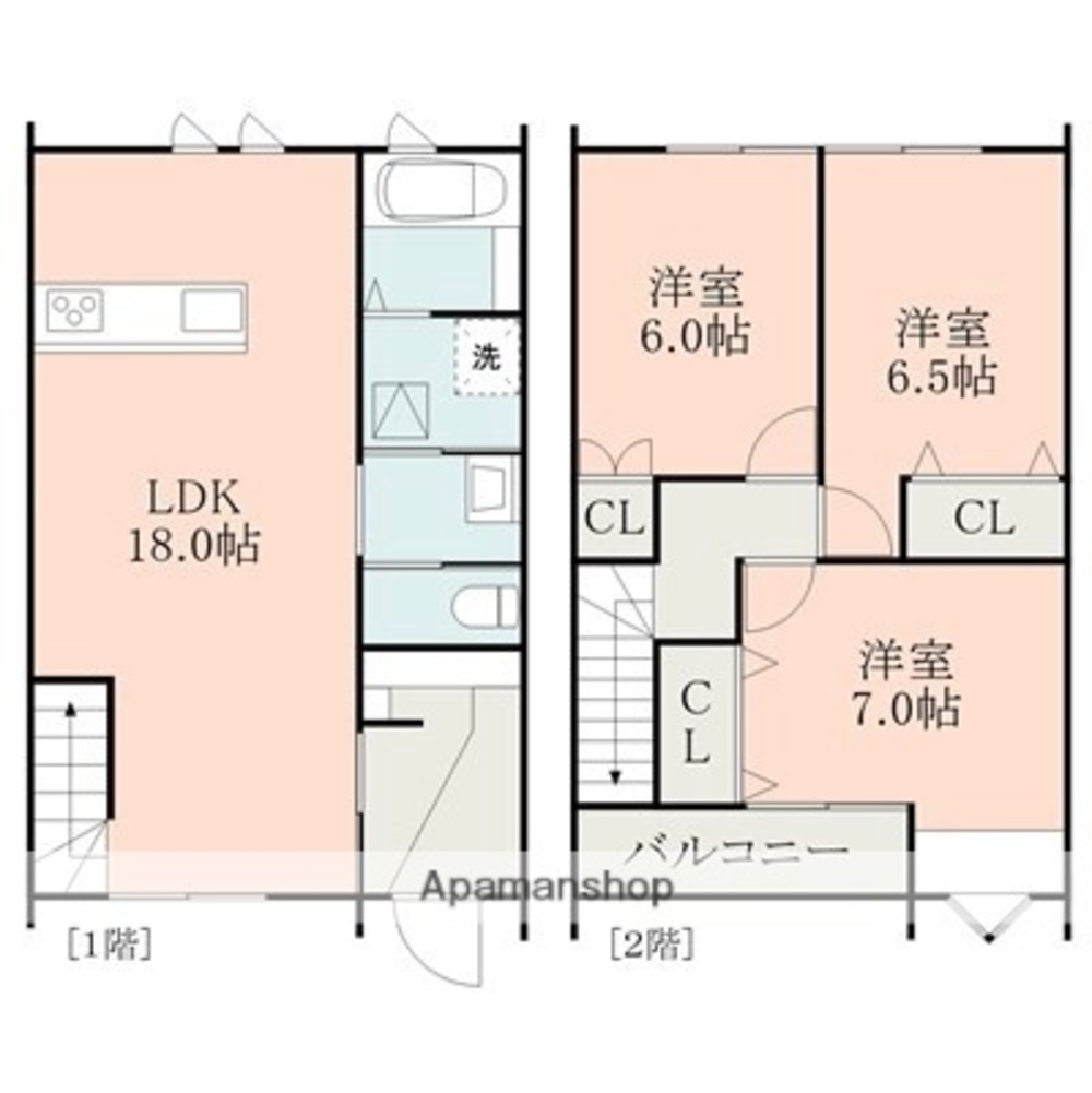 (仮称)casita長嶺東 D棟 熊本県熊本市東区長嶺東003 (12.5万円／3LDK (洋室6 洋室6.5 洋室7 LDK18)／86.11㎡)｜賃貸物件(賃貸マンション・アパート・一戸 ...