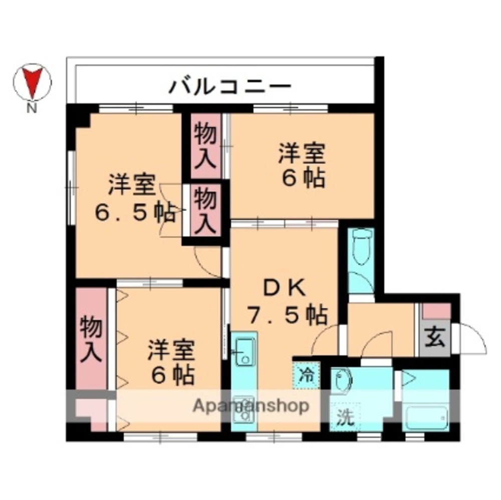第二レディハイツ 千葉県四街道市四街道001 (7.9万円／3DK (洋室6 洋室6 洋室6.5 DK7.5)／60.66㎡)｜賃貸物件(賃貸マンション・アパート・一戸建て)の住宅情報・お ...