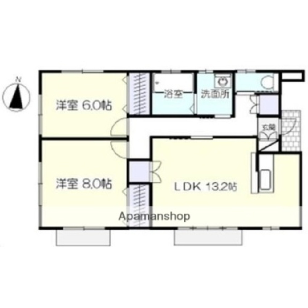 常磐線 亘理駅 地上1階建て 築12年 宮城県亘理郡亘理町字上茨田000 (7.5万円／2LDK (洋室6 洋室8 LDK13.2)／66.06㎡)｜賃貸物件(賃貸マンション・アパート・一戸 ...