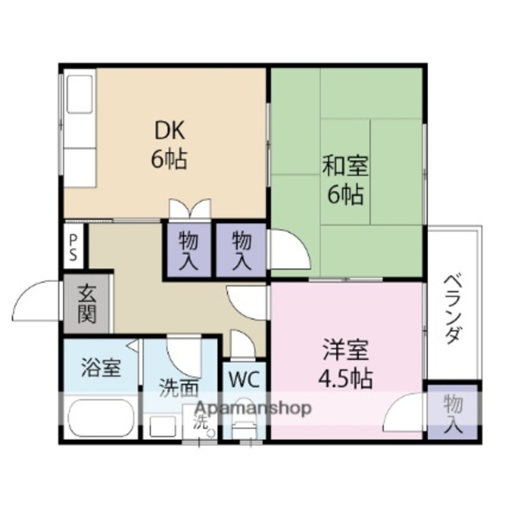 ハイツ橘 奈良県橿原市新口町000 (3.3万円／2DK (和室6 洋室4.5 DK6)／40.57㎡)｜賃貸物件(賃貸マンション・アパート・一戸建て)の住宅情報・お部屋探しならYahoo!不動産