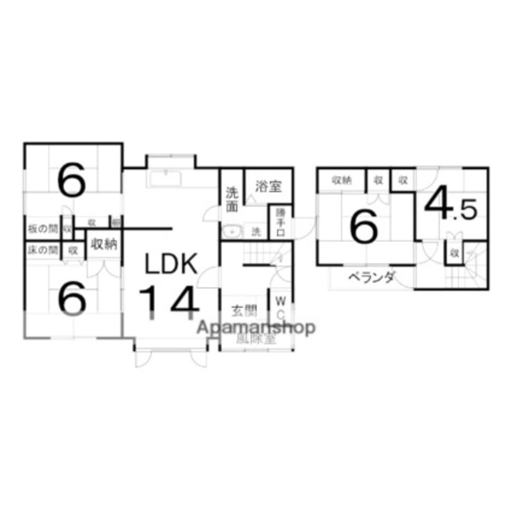 入舟6丁目4番借家 北海道釧路市入舟006 (5万円／4LDK (和室4.5 和室6 和室6 和室6 LDK14)／89.97㎡)｜賃貸物件(賃貸マンション・アパート・一戸建て)の住宅情報・お ...