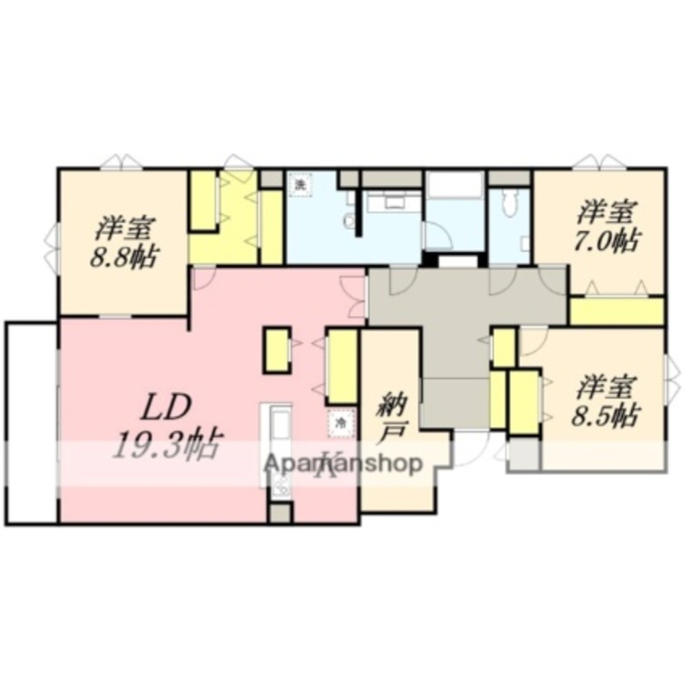 リアライズ松陰VI 北海道函館市松陰町000 (20万円／3LDK (洋室7 洋室8.5 洋室8.8 LD19.3)／144.95㎡)｜賃貸物件(賃貸マンション・アパート・一戸建て)の住宅情報 ...