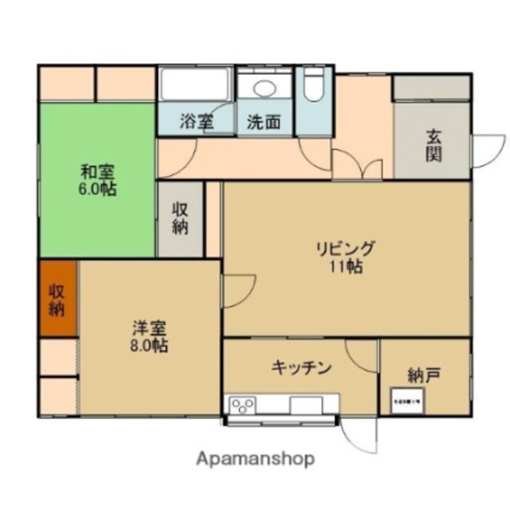 上北野D貸家 秋田県潟上市天王114 (6万円／2LDK (和室6 洋室10 LDK11)／83.27㎡)｜賃貸物件(賃貸マンション・アパート・一戸建て)の住宅情報・お部屋探しならYahoo!不動産