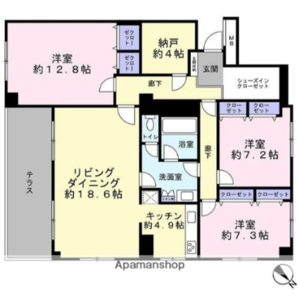 ドミ小石川 東京都文京区小石川005 (78万円／3SLDK (洋室7.2 洋室7.3 洋室12.8 LD18.6 他)／127.24㎡)｜賃貸物件(賃貸マンション・アパート・一戸建て)の住宅 ...