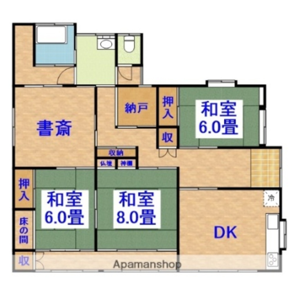 大網48－3貸家 千葉県大網白里市大網000 (10万円／4DK (和室6 和室6 和室8 洋室8 DK10)／108.47㎡)｜賃貸物件(賃貸マンション・アパート・一戸建て)の住宅情報・お ...
