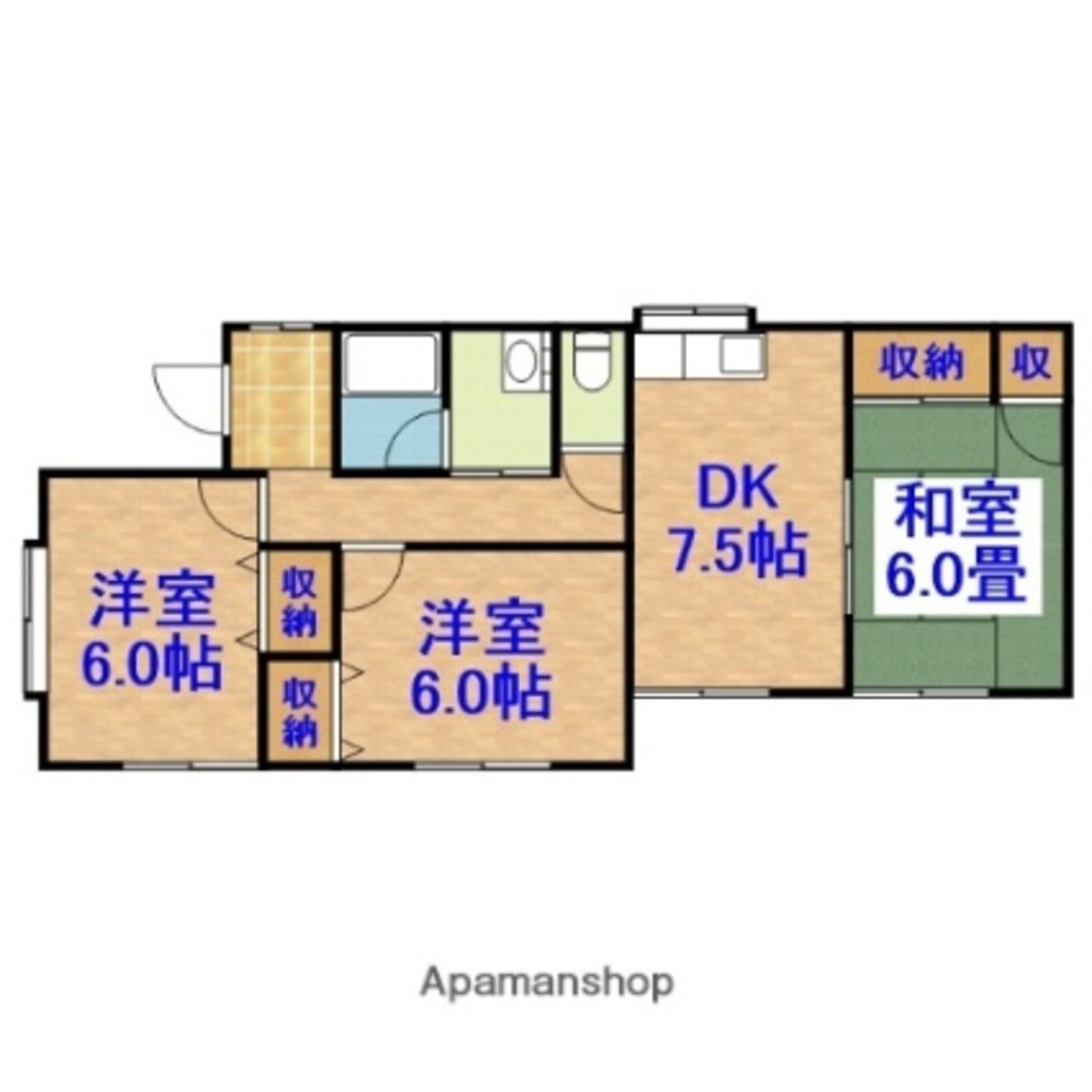 金中貸家 千葉県茂原市小林000 (6万円／3DK (和室6 洋室6 洋室6 DK7.5)／60.45㎡)｜賃貸物件(賃貸マンション・アパート・一戸建て)の住宅情報・お部屋探しならYahoo!不動産