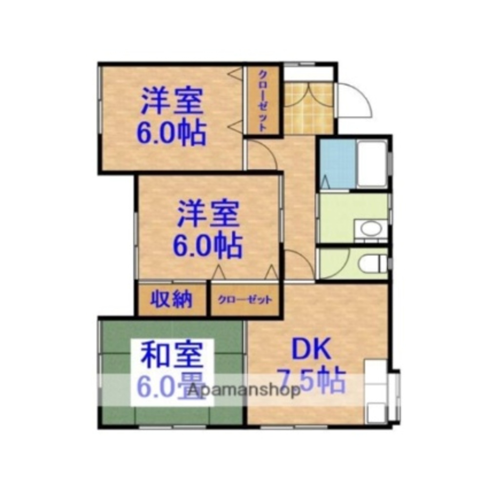 平川邸 千葉県茂原市粟生野000 (5.5万円／3DK (和室6 洋室6 洋室6 DK7.5)／60.45㎡)｜賃貸物件(賃貸マンション・アパート・一戸建て)の住宅情報・お部屋探しなら ...