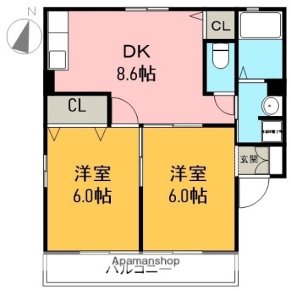 メゾンシャルムA 静岡県富士市森島000 (4.7万円／2DK (洋室6 洋室6 DK8.6)／47.67㎡)｜賃貸物件(賃貸マンション・アパート・一戸建て)の住宅情報・お部屋探しなら ...