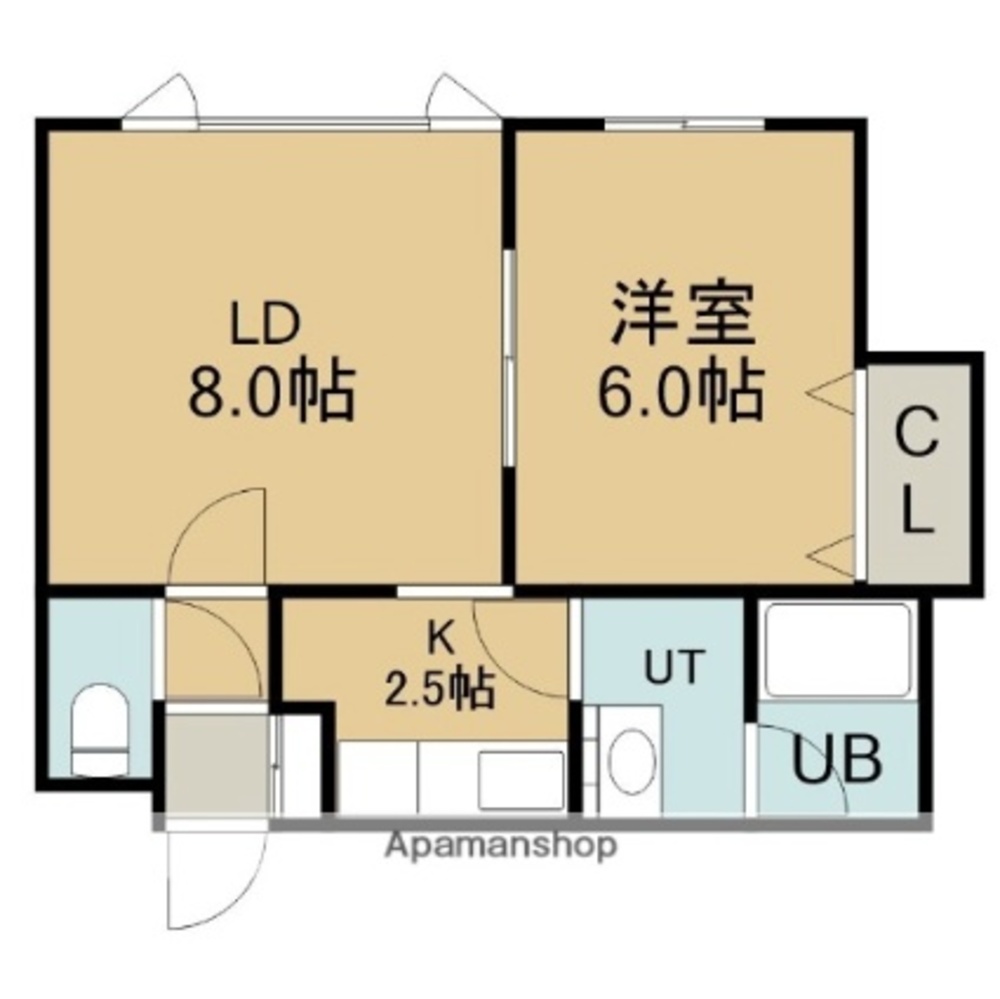 ラ・シャンブル昭和 北海道函館市昭和001 (4万円／1LDK (洋室6 LDK8 K2.5)／39.68㎡)｜賃貸物件(賃貸マンション・アパート・一戸建て)の住宅情報・お部屋探しなら ...