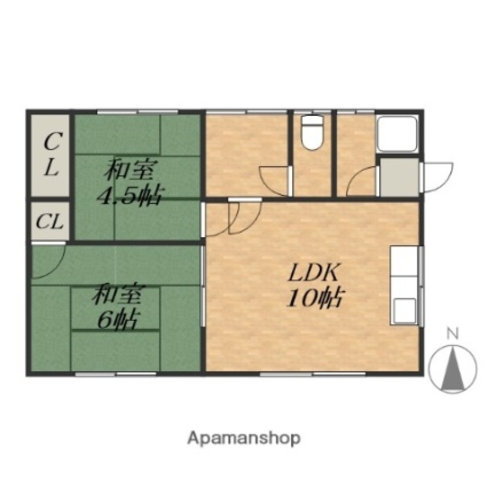西10条北5丁目3－7貸家 北海道帯広市西十条北005 (3.5万円／2LDK (和室4.5 和室6 LDK10)／44.55㎡)｜賃貸物件(賃貸マンション・アパート・一戸建て)の住宅情報・お ...