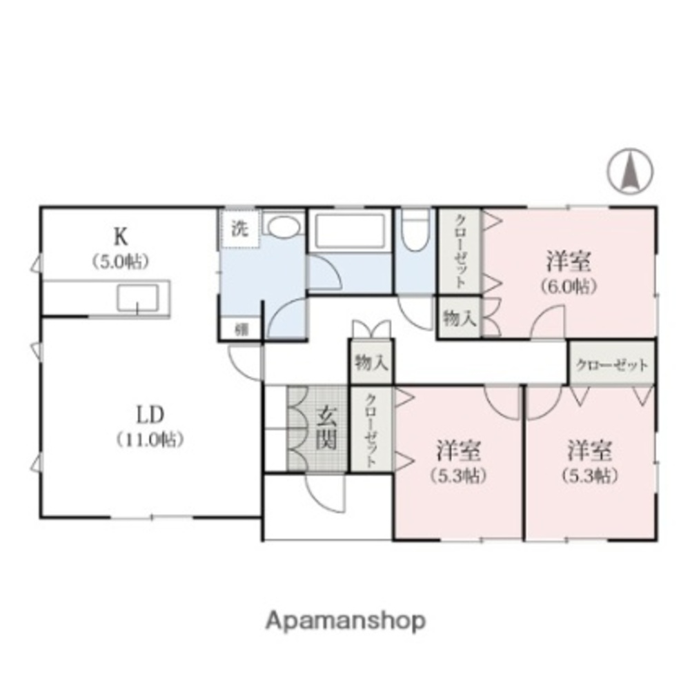 新屋戸建 群馬県前橋市粕川町新屋000 (10万円／3LDK (洋室5.3 洋室5.3 洋室6 LDK11)／112.16㎡)｜賃貸物件(賃貸マンション・アパート・一戸建て)の住宅情報・お ...