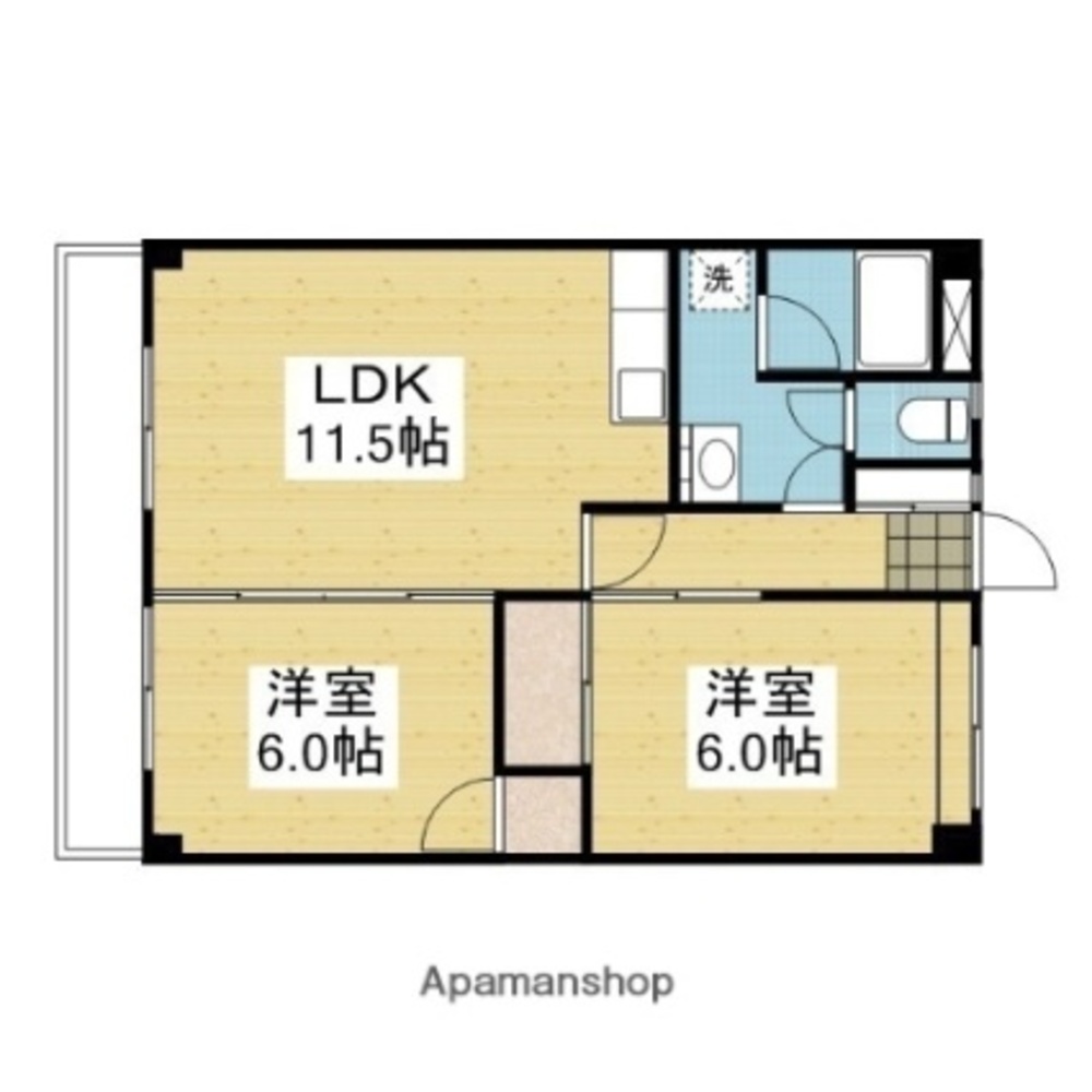 サクラメントハイツ 愛媛県松山市千舟町007 (4.78万円／2LDK (洋室6 洋室6 LDK11.5)／54.61㎡)｜賃貸物件(賃貸マンション・アパート・一戸建て)の住宅情報・お部屋探し ...