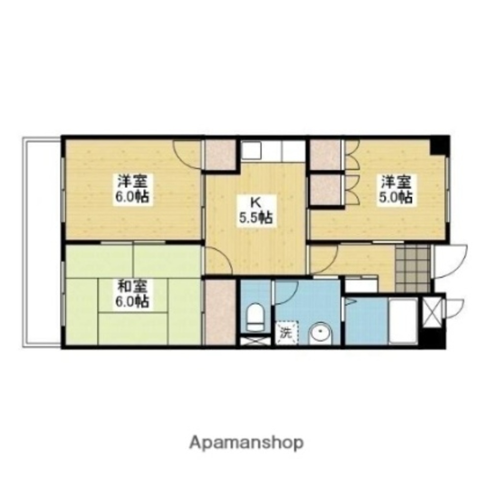 プレアール枝松II 愛媛県松山市枝松006 (4.2万円／3DK (和室6 洋室5 洋室6 DK6)／53.46㎡)｜賃貸物件(賃貸マンション・アパート・一戸建て)の住宅情報・お部屋探しなら ...