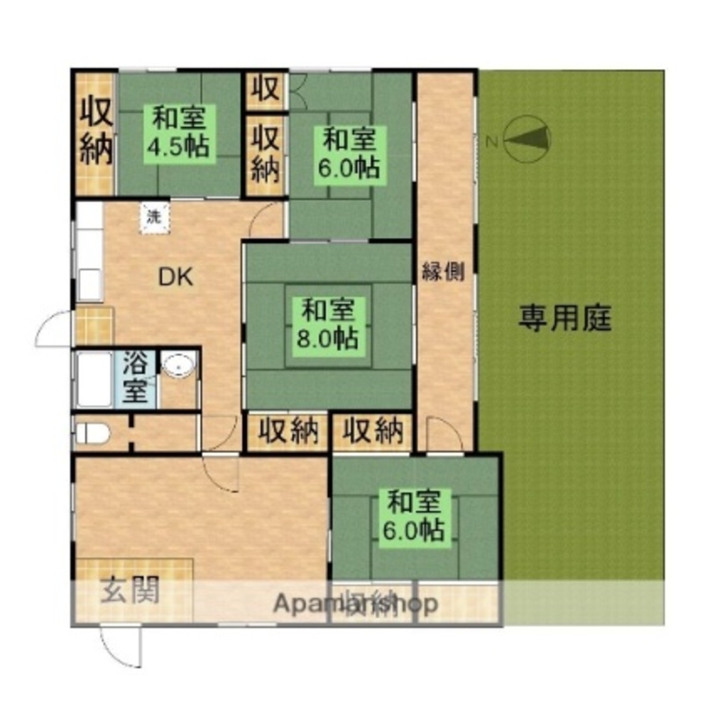 堀之内貸家1 静岡県菊川市堀之内000 (5万円／4DK (和室4.5 和室6 和室6 和室8 DK6)／91.09㎡)｜賃貸物件(賃貸マンション・アパート・一戸建て)の住宅情報・お部屋探し ...