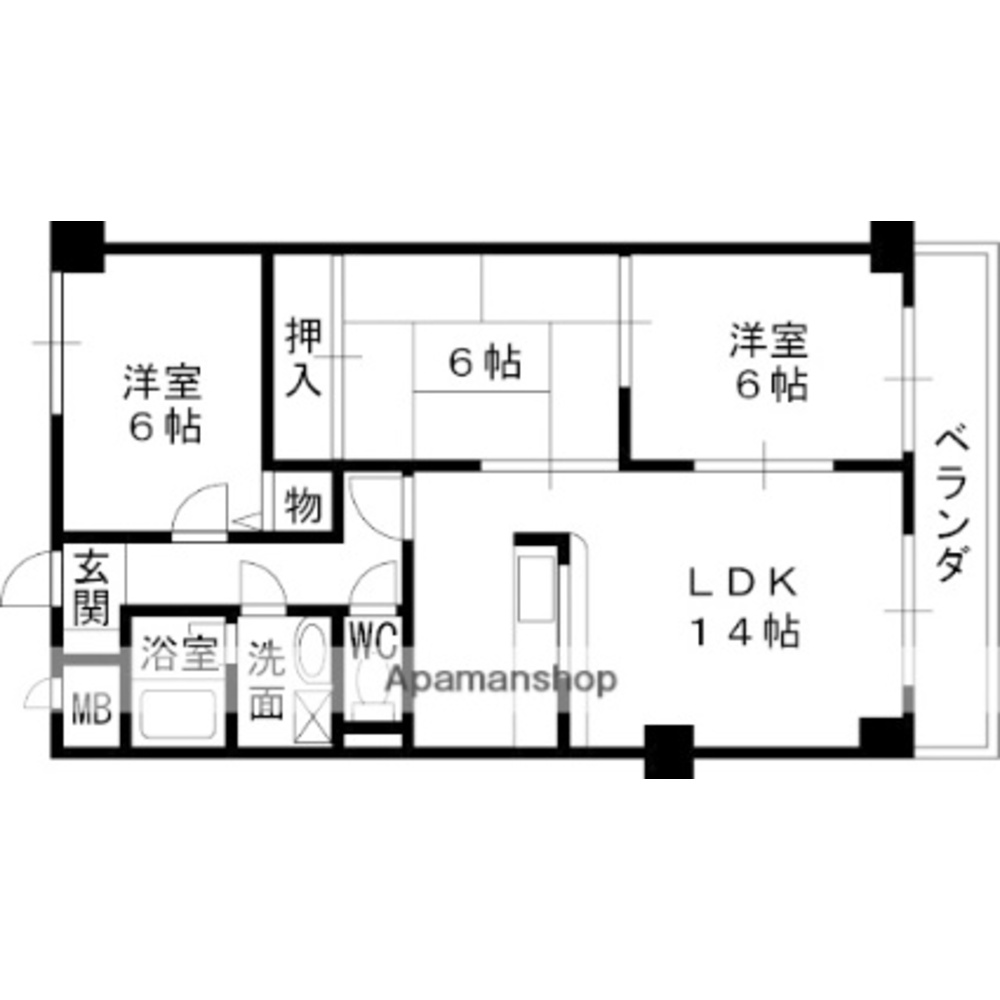 ロイヤルシャトー門戸 兵庫県西宮市門戸東町000 (10.8万円／3LDK (和室6 洋室6 洋室6 LDK14)／72㎡)｜賃貸物件(賃貸マンション・アパート・一戸建て)の住宅情報・お ...