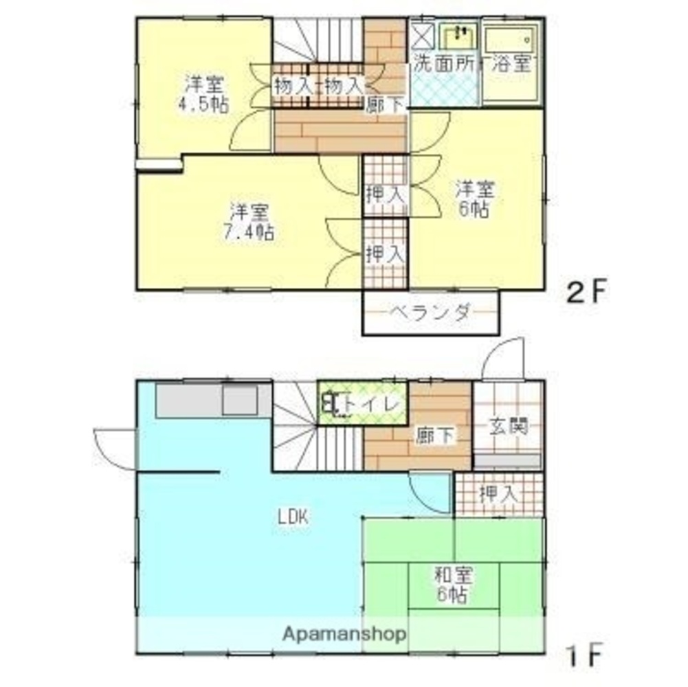 泉住宅 福島県福島市泉101 (8.7万円／4LDK (和室6 洋室4.5 洋室6 洋室7.4 LDK14)／89.42㎡)｜賃貸物件(賃貸マンション・アパート・一戸建て)の住宅情報・お ...