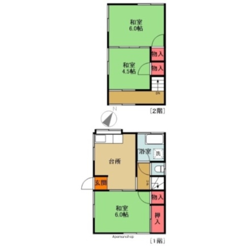 一戸建 福島県いわき市平下荒川105 (3万円／3DK (和室4.5 和室6 和室6 DK6)／52.06㎡)｜賃貸物件(賃貸マンション・アパート・一戸建て)の住宅情報・お部屋探しなら ...