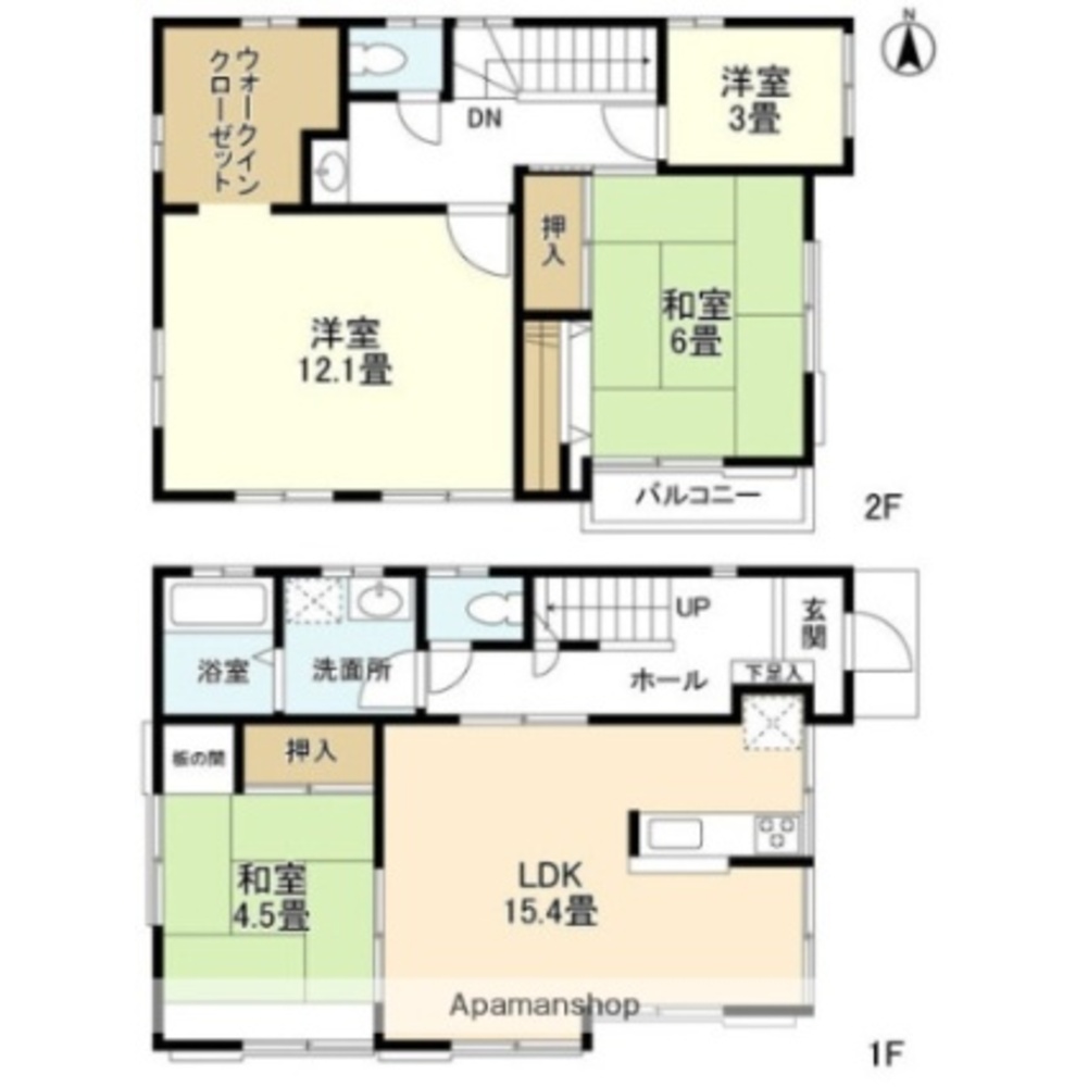 武蔵野線 南浦和駅 地上2階建て 築30年 埼玉県さいたま市浦和区岸町002 (19万円／4LDK (和室4.5 和室6 洋室3 洋室12.1 LDK15.4)／116㎡)｜賃貸物件(賃貸 ...