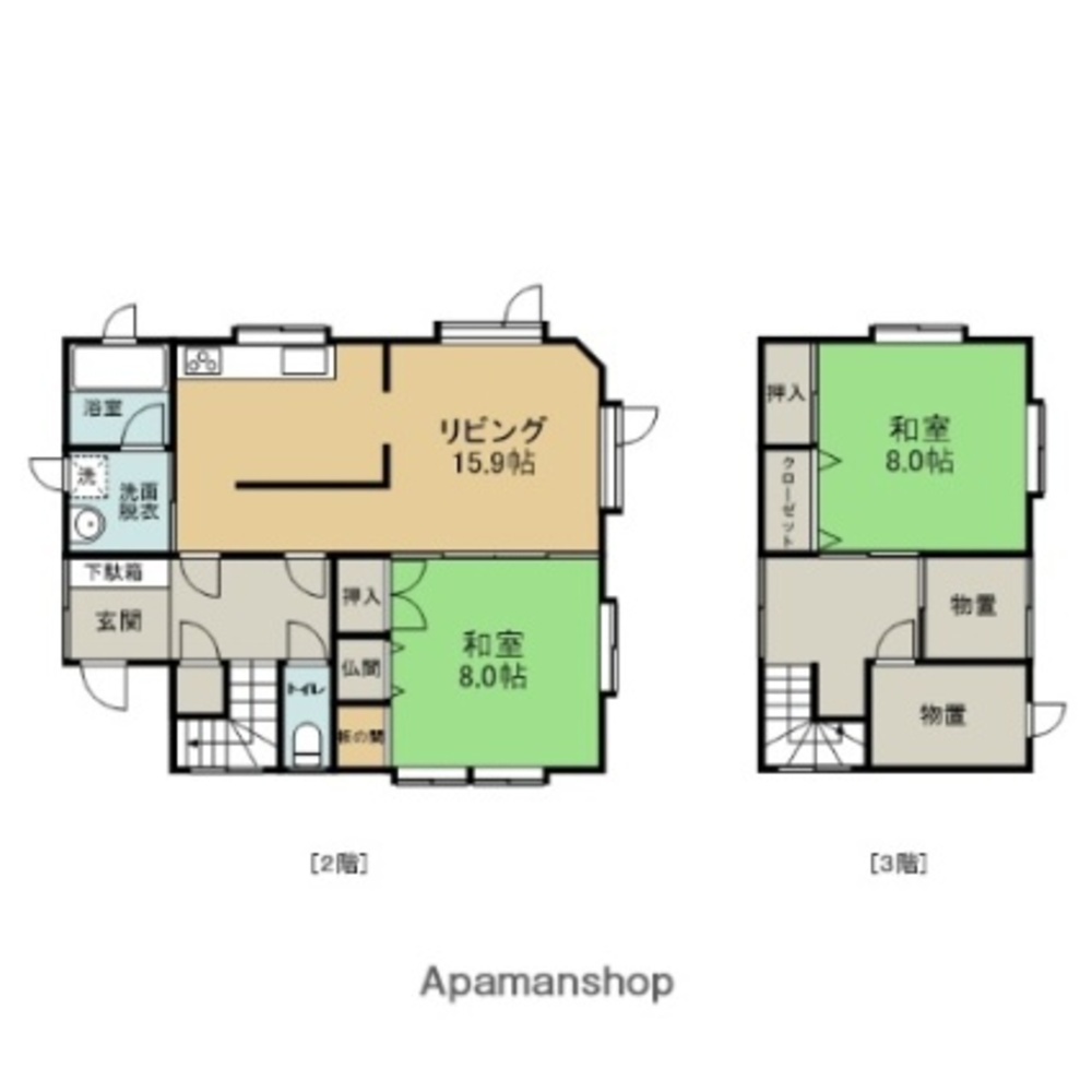 三内稲元48－23貸家 青森県青森市大字三内101 (7.5万円／2LDK (和室8 和室8 LDK15.9)／101.12㎡)｜賃貸物件(賃貸マンション・アパート・一戸建て)の住宅情報・お ...