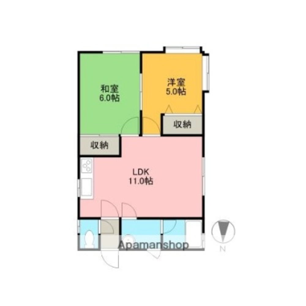 パブリックハイツ 青森県三沢市東岡三沢002 (4万円／2LDK (和室6 洋室5 LDK11)／47.2㎡)｜賃貸物件(賃貸マンション・アパート・一戸建て)の住宅情報・お部屋探しなら ...