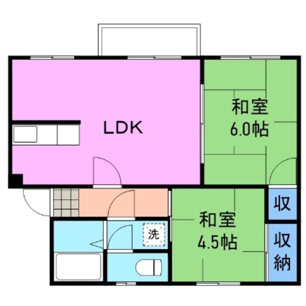 メゾン西岩国II 山口県岩国市錦見006 (5万円／2LDK (和室4.5 和室6 LDK12)／48.8㎡)｜賃貸物件(賃貸マンション・アパート・一戸建て)の住宅情報・お部屋探しなら ...