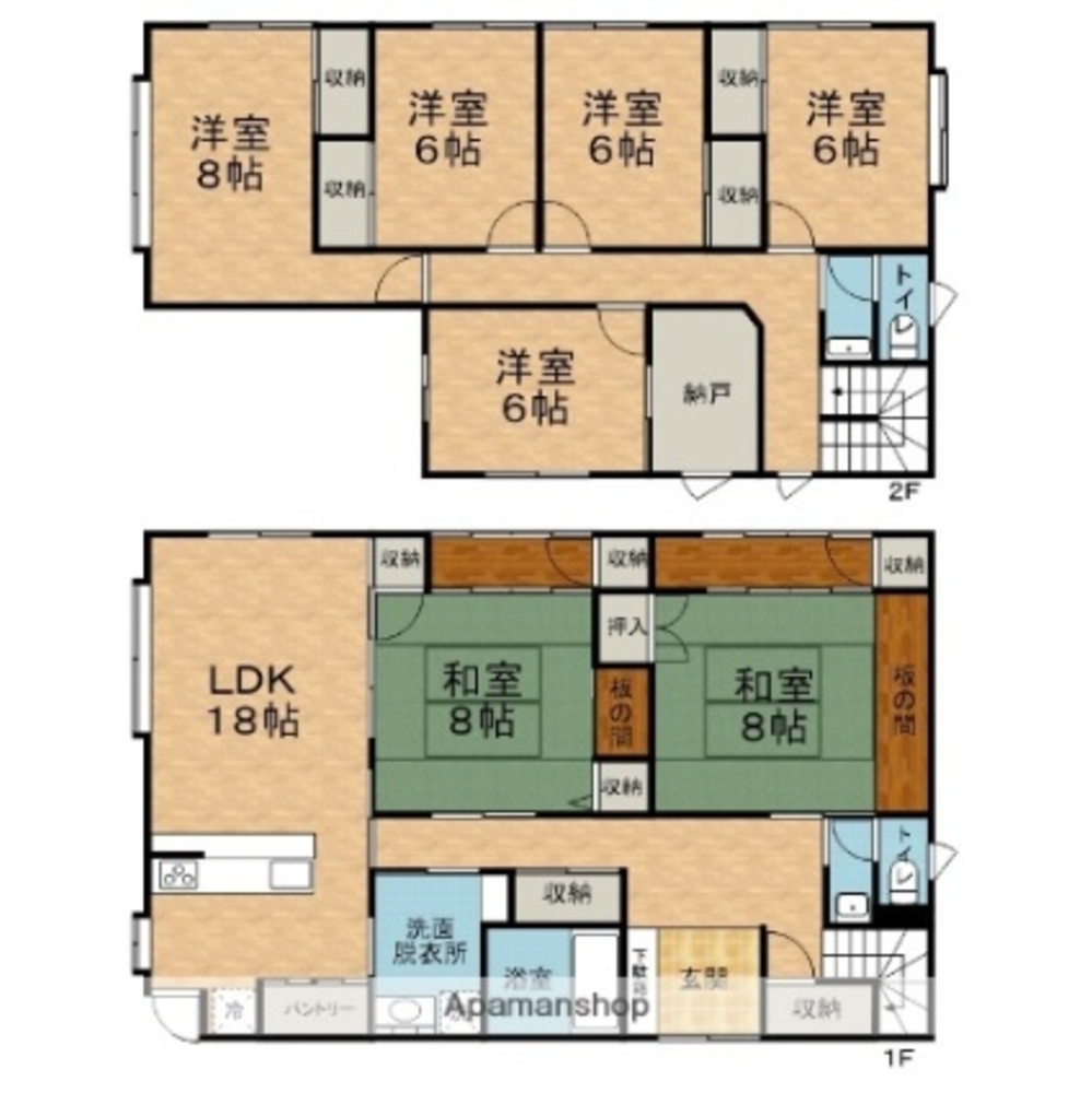 吉田小屋南借家 長野県松本市小屋南001 (16万円／7LDK (和室8 和室8 洋室6 洋室6 洋室6 洋室6 洋室8 他)／194.13㎡)｜賃貸物件(賃貸マンション・アパート・一戸建て ...