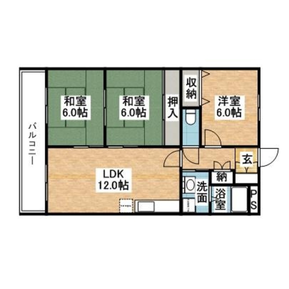 エクセレント田口 福岡県福岡市東区松田003 (6.5万円／3LDK (和室6 和室6 洋室6 LDK12)／68.68㎡)｜賃貸物件(賃貸マンション・アパート・一戸建て)の住宅情報・お ...