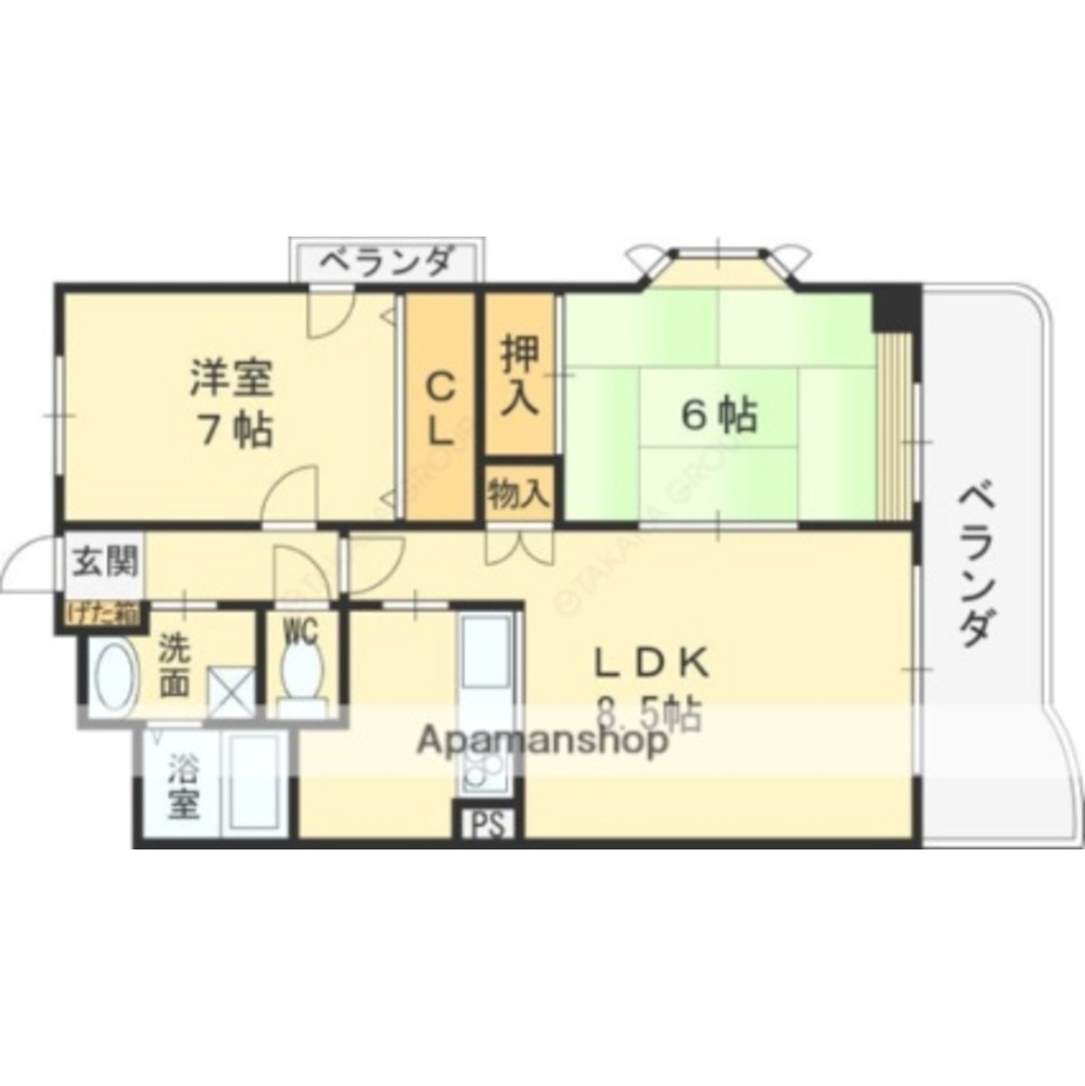 ファミールSK 大阪府東大阪市宝持001 (7.9万円／2LDK (和室6 洋室7 LDK11)／61.3㎡)｜賃貸物件(賃貸マンション・アパート・一戸建て)の住宅情報・お部屋探しなら ...